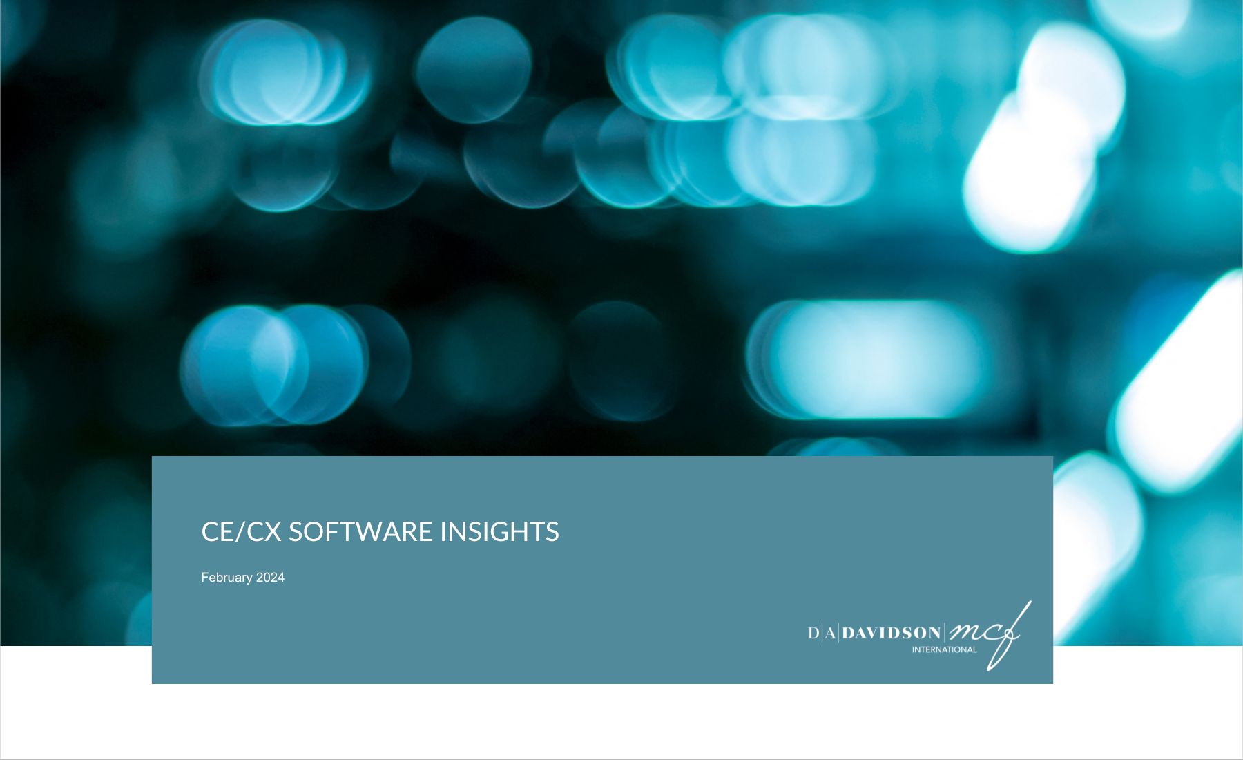 CE CX Software Insights - February 2024 | MCF Corporate Finance